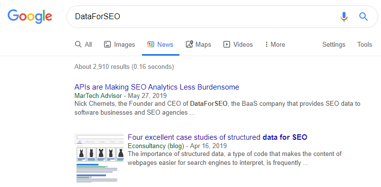 serp/google/news/overview – DataForSEO API v.3