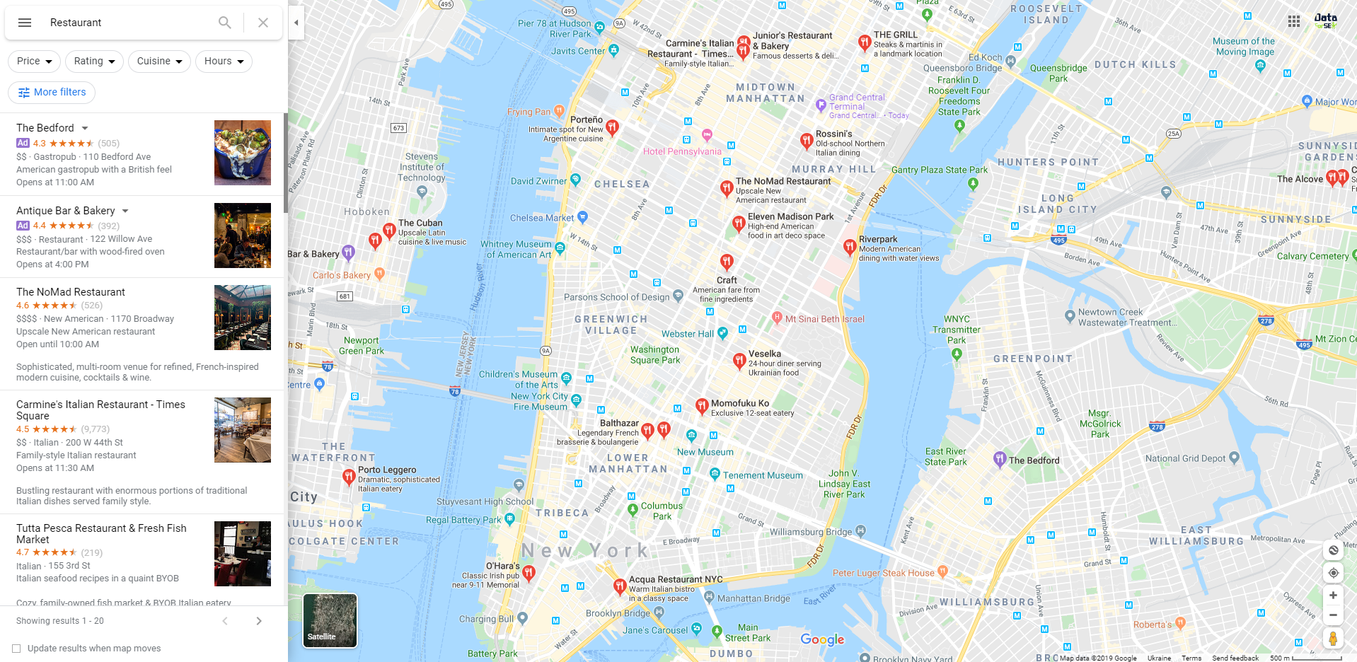 serp/google/maps/overview – DataForSEO API v.3